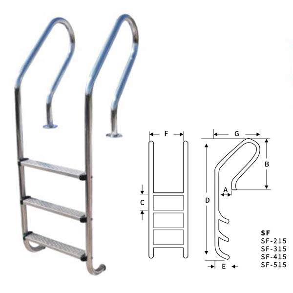 SF Series Pool Ladder | Above Ground Pool Ladders - Degaulle